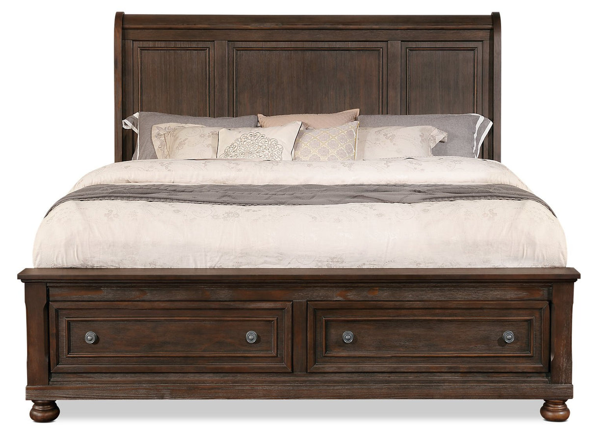 Chelsea King Bed with Storage Footboard – Rustic|Très grand lit Chelse ...