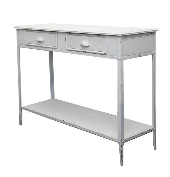 Industrial Locker Hall Table / Console Table With Storage Drawers (Whi ...